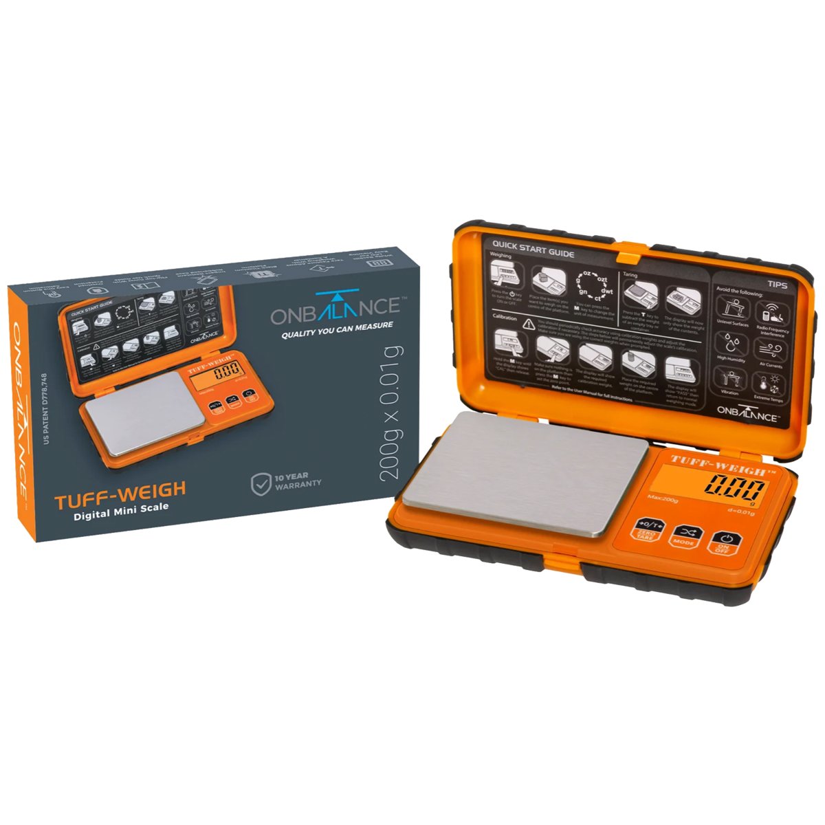 Scales On Balance Envy Tuff Weight TF-200 200g x 0.01g Orange – Green ...